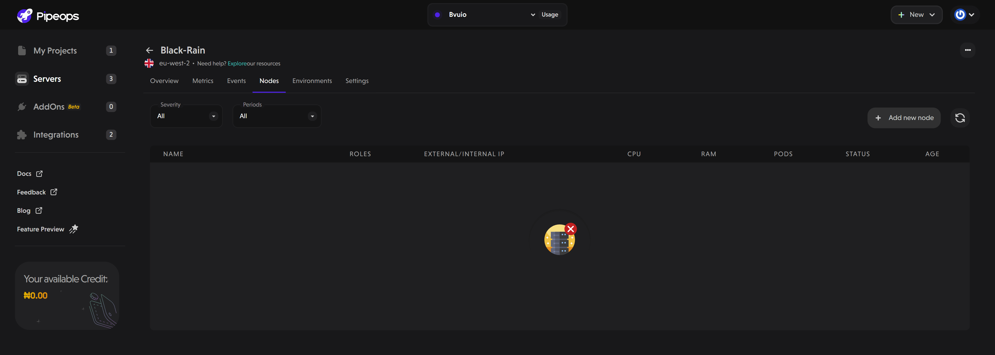 Server Nodes | PipeOps Docs